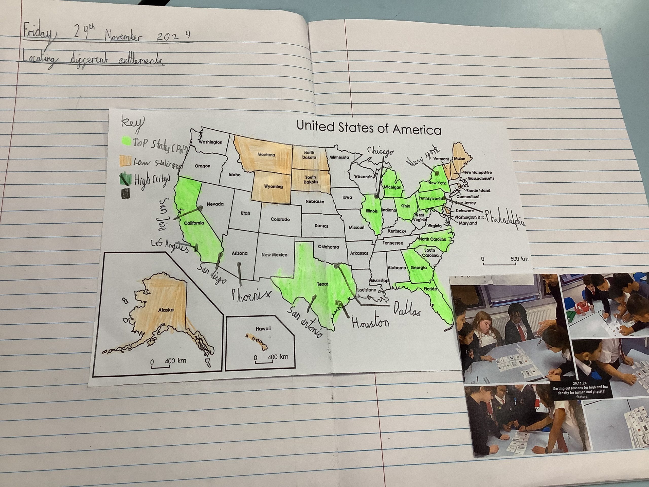 Geography map work - Pleasant Street Primary School